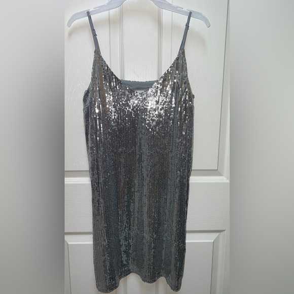 a new day | Dresses | Nwt Silver Sequins Mini Dress | Poshmark